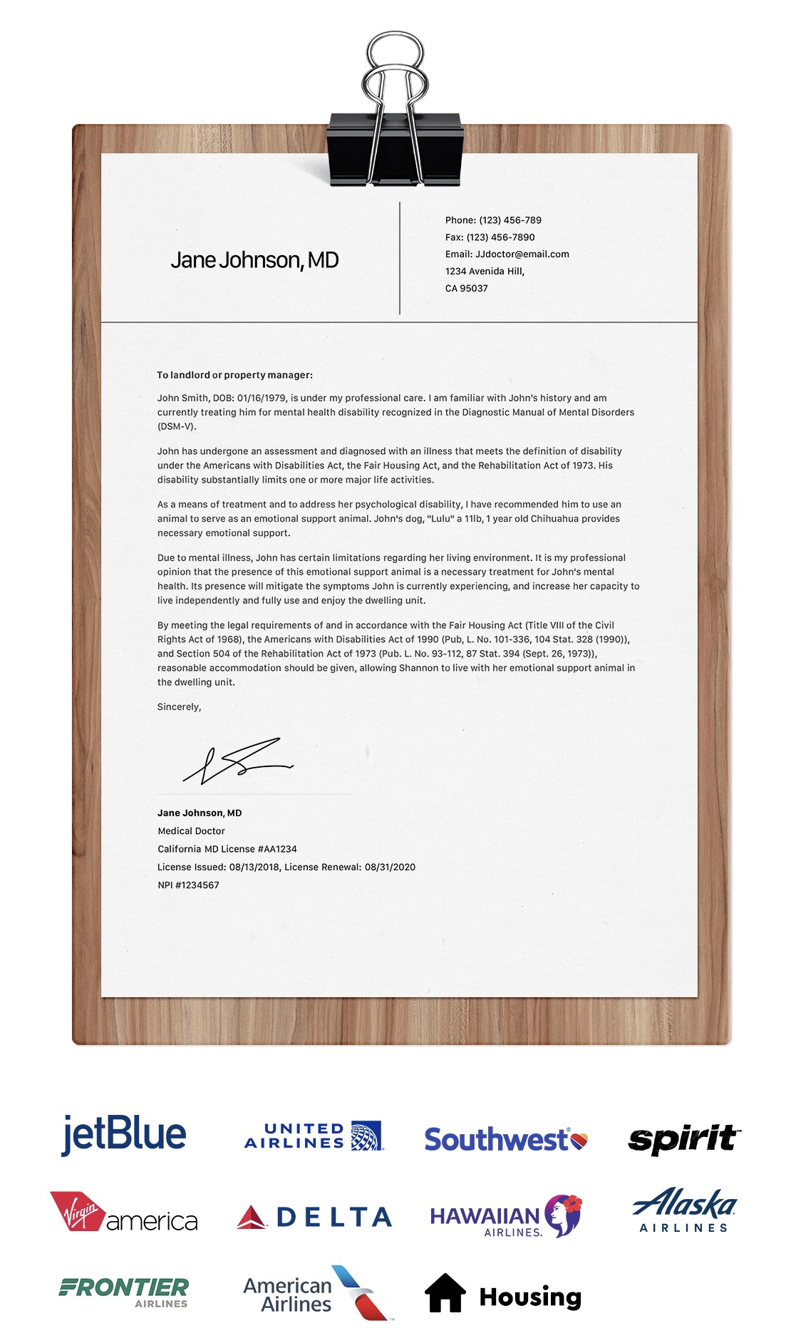 ESA Letter Blank US Dog Registry
